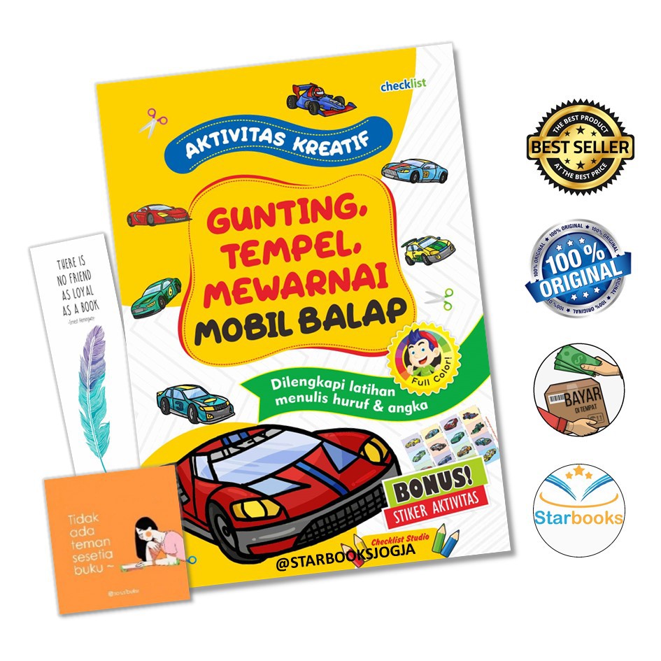 Jual PROMO!! BUKU MOBIL BALAP: AKTIVITAS KREATIF GUNTING, TEMPEL ...