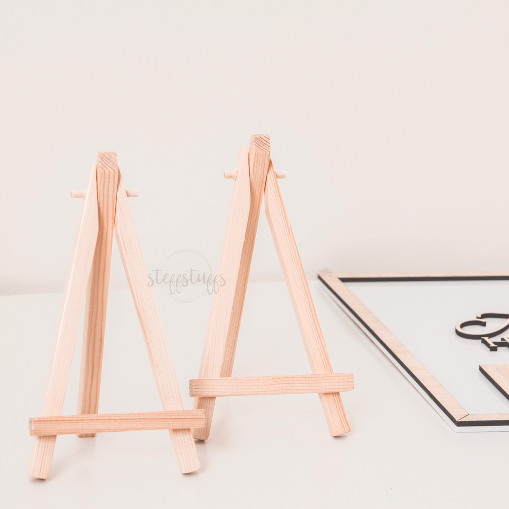Jual WOODEN STANDING | Penyangga Papan Pesan Akrilik Kayu Easel Tripod ...