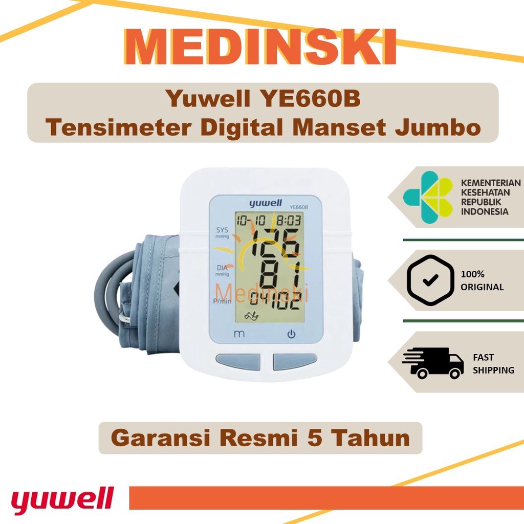 Jual Tensimeter Digital Yuwell YE660B Alat Ukur Cek Tes Tensi Tekanan ...