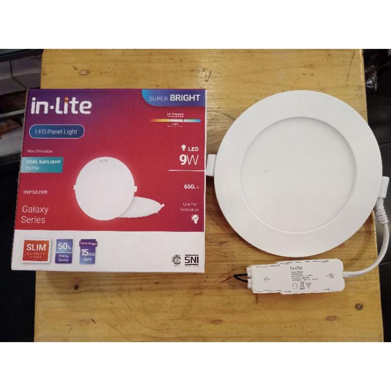Jual INLITE downlight Panel light Inbow 9w Bulat INPS638R Putih ...