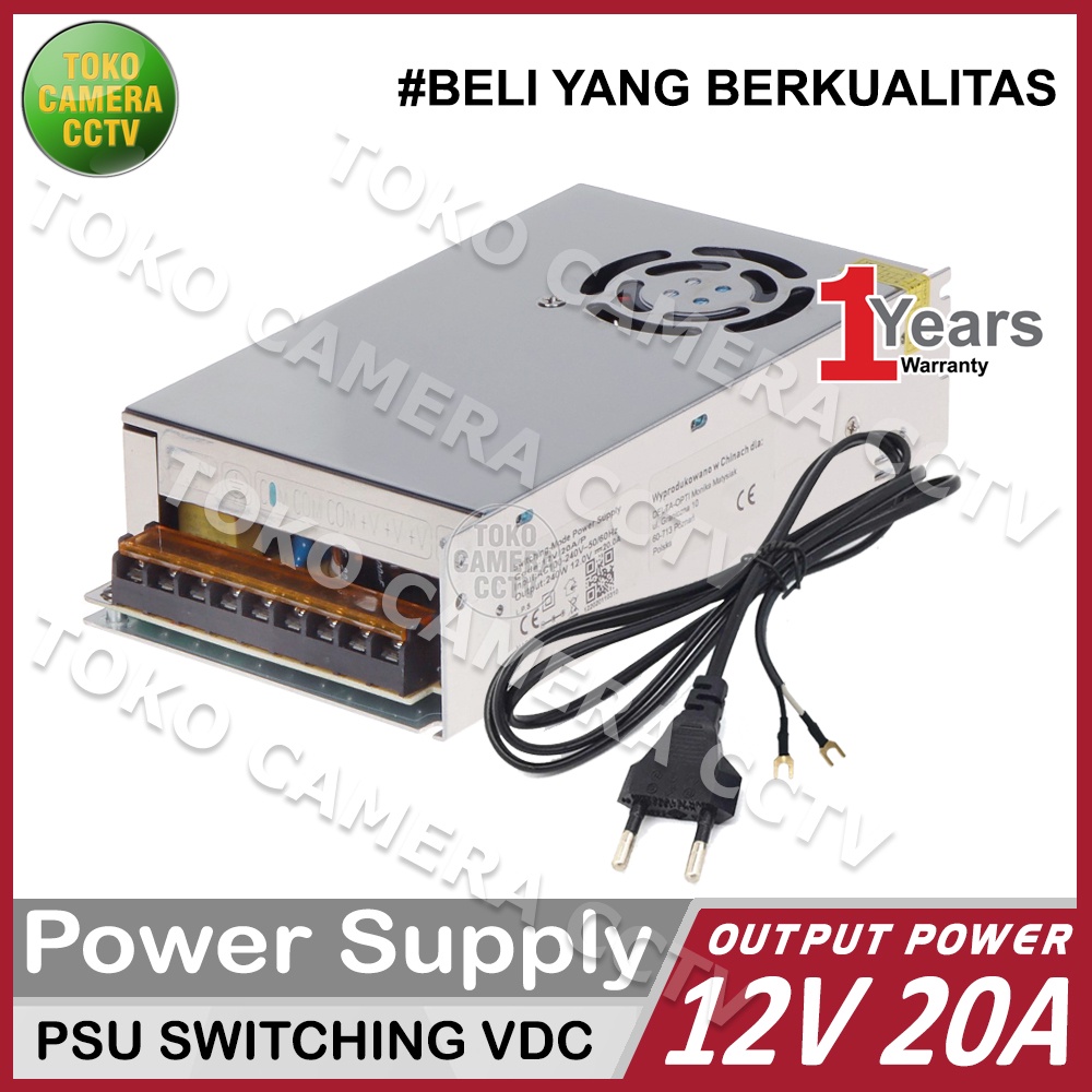 Jual POWER SUPPLY CCTV 12V 20A PSU SWITCHING JARING BERGARANSI | Shopee Indonesia