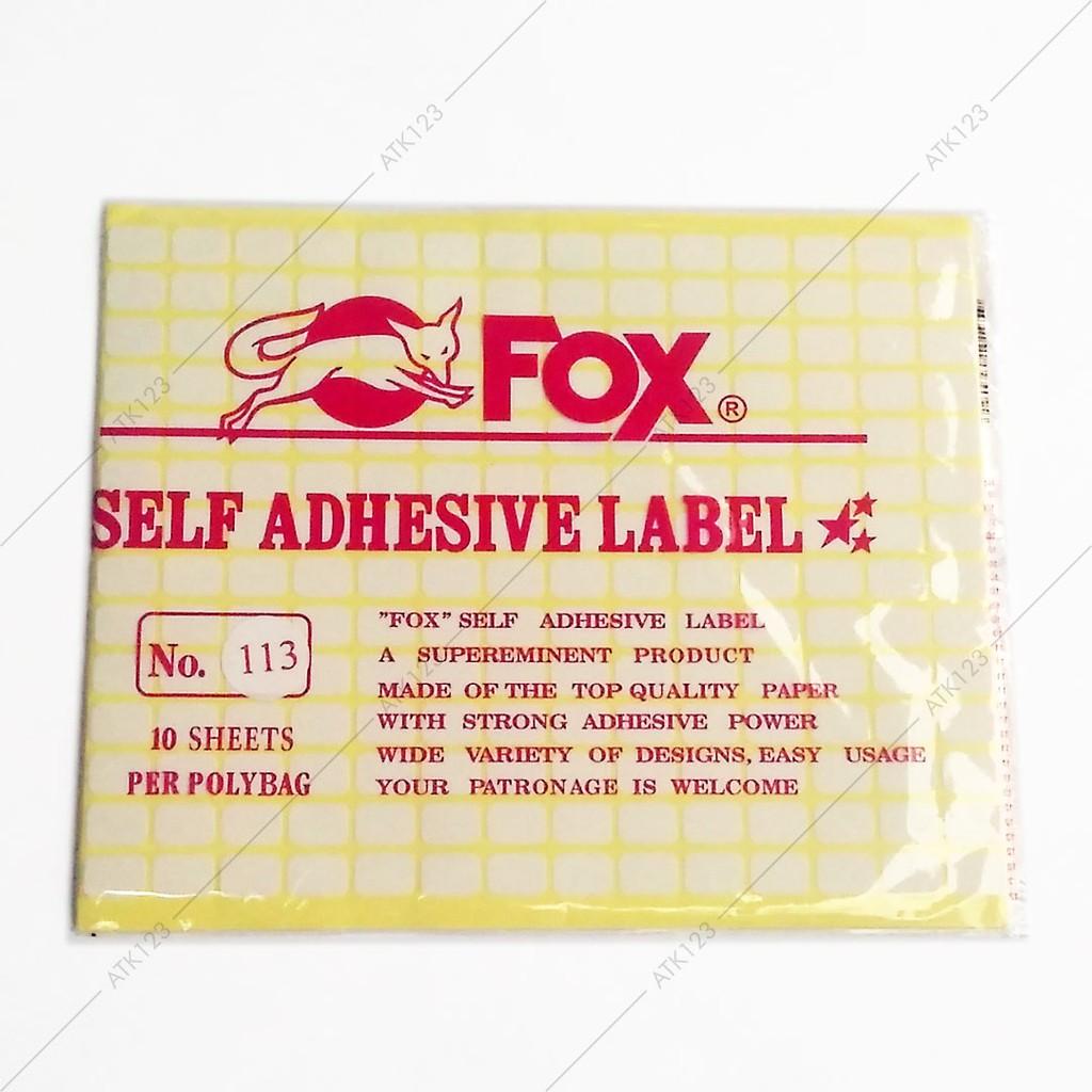 Jual Kertas / Label Stiker Fox No. 113 uk. 9 x 13 mm (Persegi Panjang ...