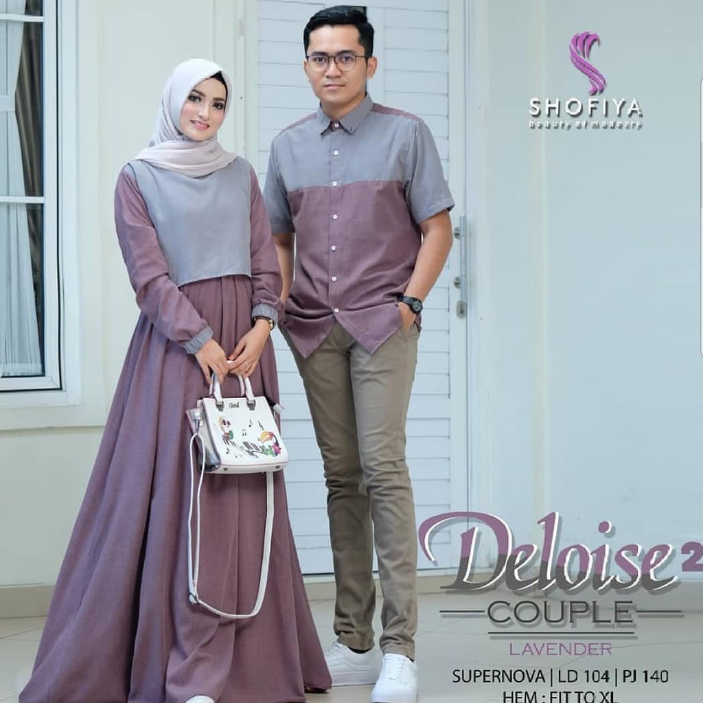 Jual DELOISE COUPLE Bahan Supernova Model Baju Couple Wanita Muslimah Trendy Kekinian | Shopee ...
