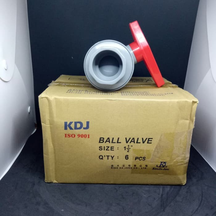 Jual STOP KRAN Ball Valve BALLVALVE pvc 1 1/2" dim inch KDJ made in Taiwan MURAH | Shopee Indonesia