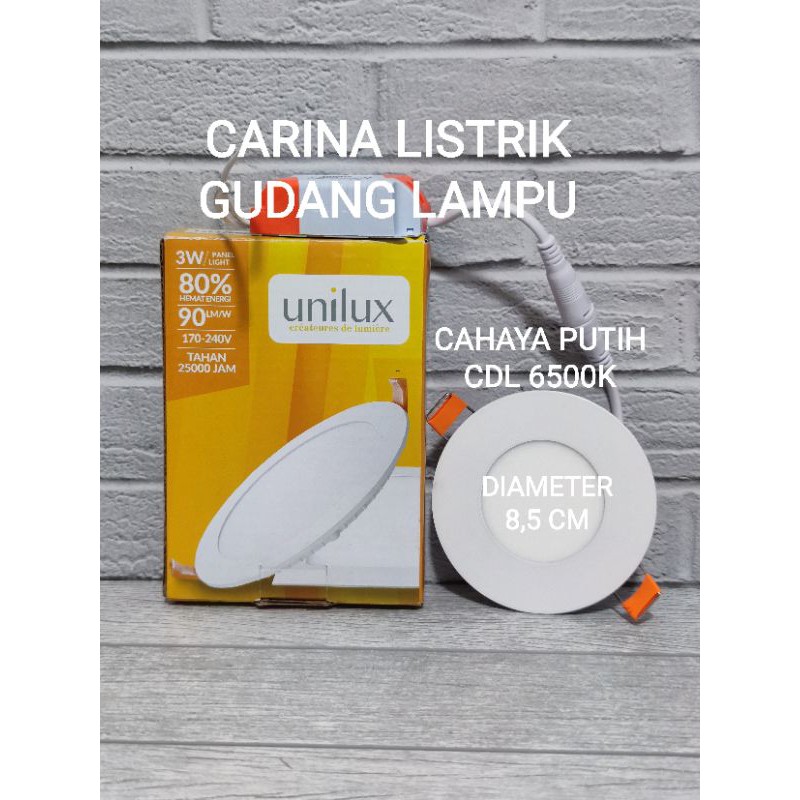 Jual downlight led panel 3w 3 watt ib bulat CAHAYA PUTIH COOL DAYLIGHT ...