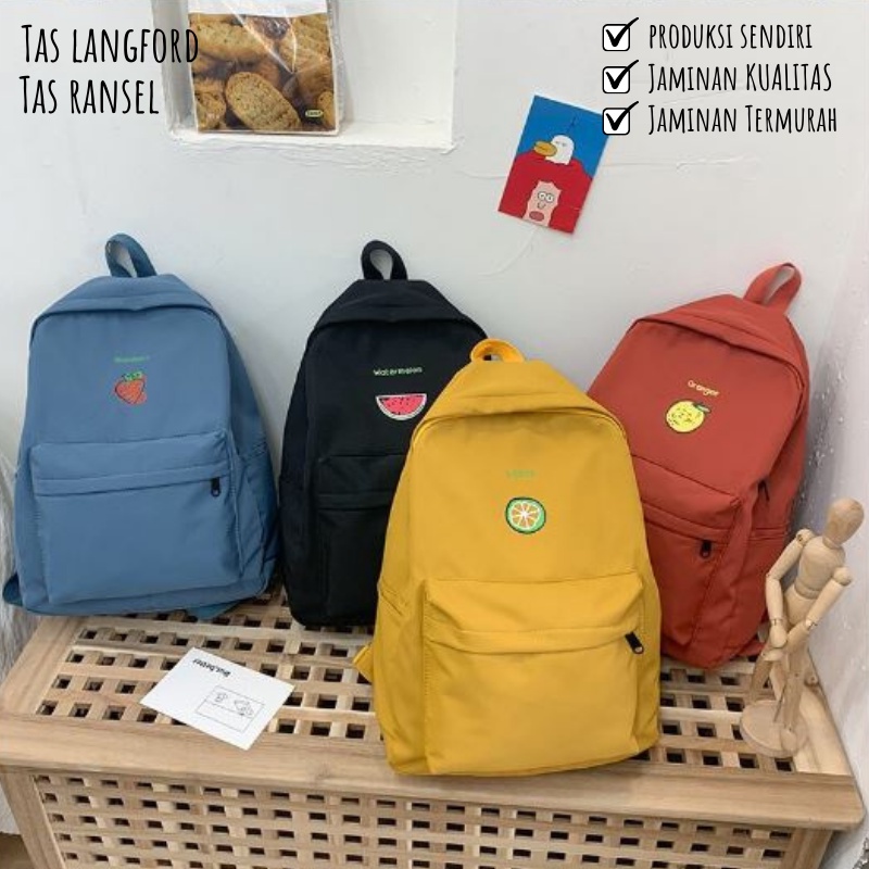 Jual Tas Ransel Hitam Kekinian Terbaru Murah Bagus Sekolah Traveling ...