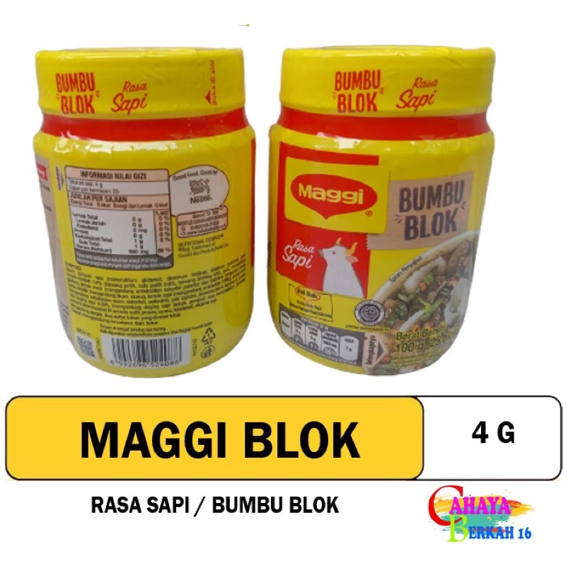 Jual Nestle Maggi Blok Sapi/ Maggi Cube Sapi [25 x 4gr] | Shopee Indonesia