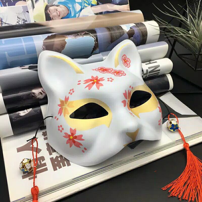 Jual Topeng Rubah Japanese Kitsune Mask Half Cosplay | Shopee Indonesia