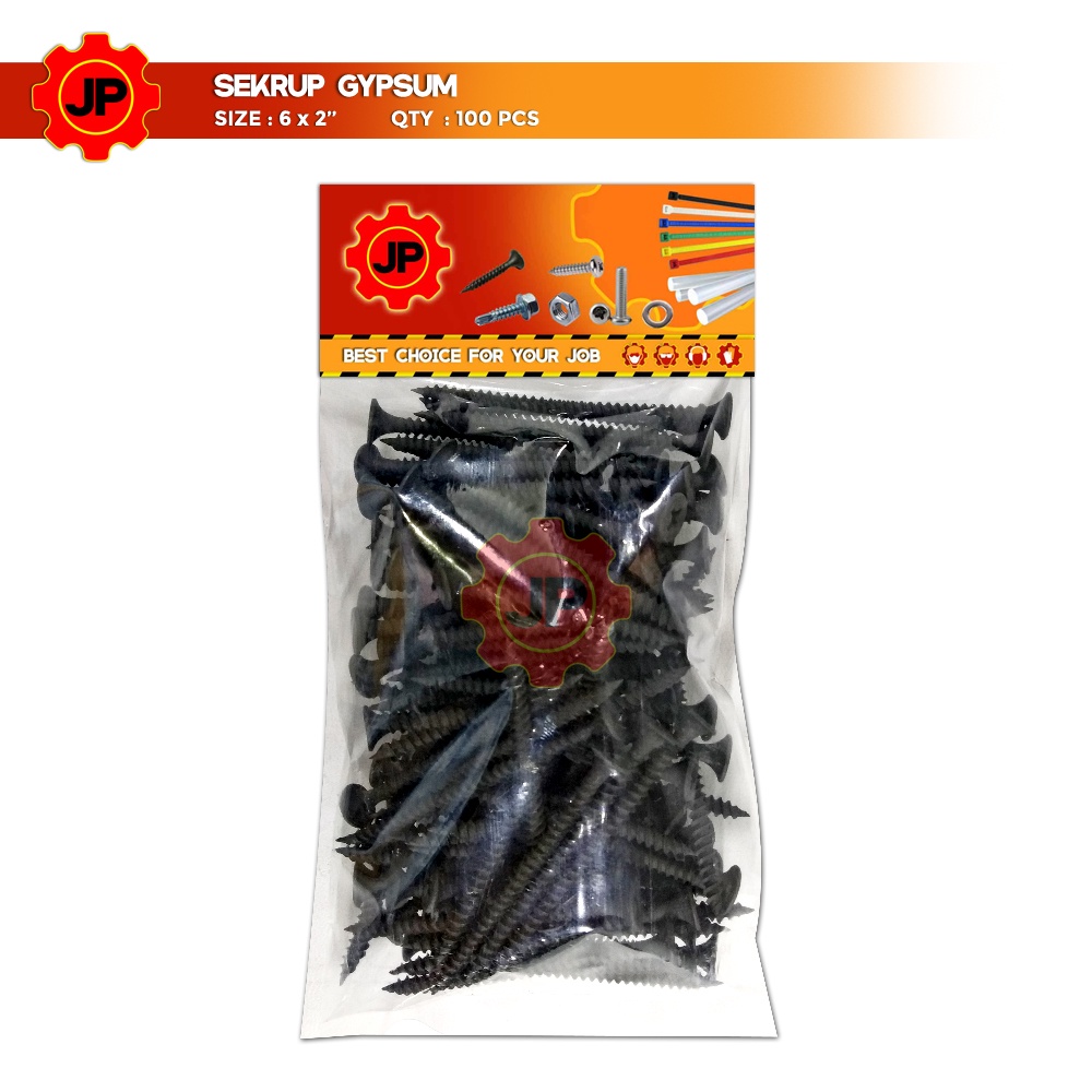 Jual SEKRUP GYPSUM 6 x 2 - SKRUP DRYWALL - BAUT GIPSUM HITAM ISI 100 PCS | Shopee Indonesia