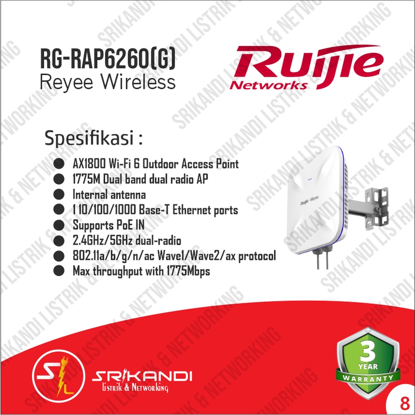 Jual Wi-Fi 6 Outdoor Access Point Ruijie Reyee RG-RAP6260(G) | Shopee ...