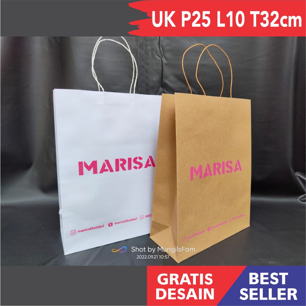 Jual Paper Bag Custom Sablon,Tas Kertas Dengan Sablon Free Desain UK 25 ...