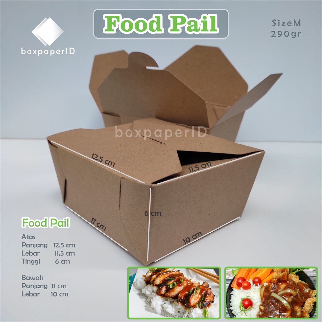 Jual Food Pail M 290 Crft Coklat Rise Box dus nasi Takiyaki Tiramisu ...