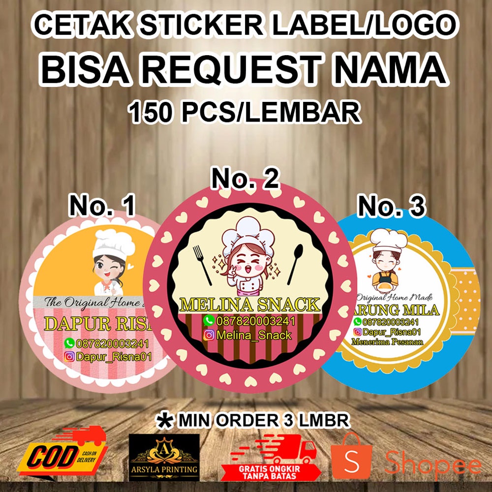 Jual (AP03) CETAK STIKER LABEL BAHAN CHROMO - CETAK STICKER LOGO ...