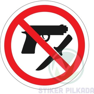 Jual STIKER VINYL NO WEAPON DILARANG MEMBAWA SENJATA 10X10CM | Shopee ...