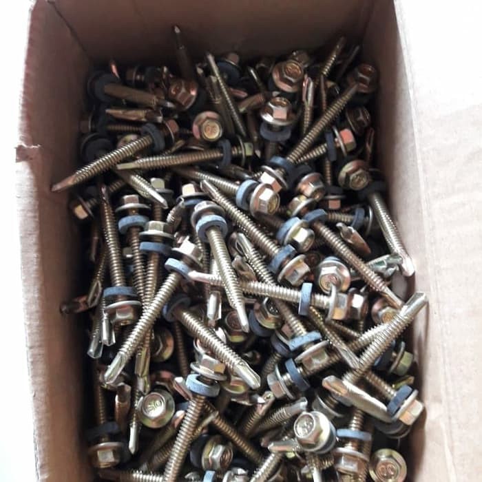 Jual Skrup Sekrup Baut Baja Ringan Atap Plafon Roofing 12x45 4,5cm per ...