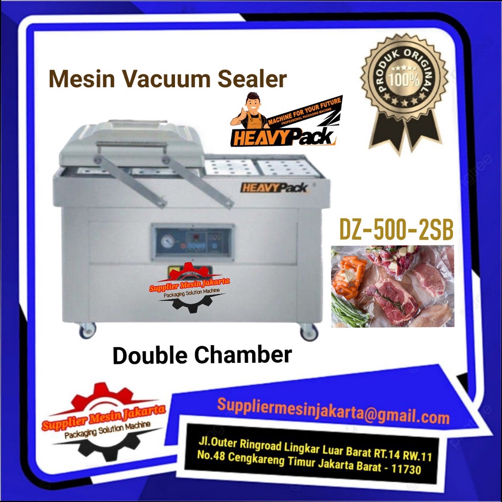 Jual Mesin Vacum Sealer Double Chamber Hampa Udara DZ-500/2SB Heavypack ...