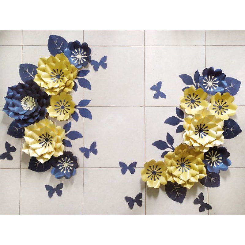 Jual My Paper Flower Backdrop Dekorasi Bunga kertas Lamaran | Shopee ...