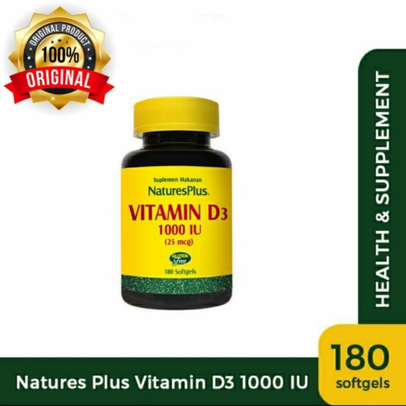 Jual (Exp 072024)Natures Plus Vitamin D3 1000 IU 180'S x 2btl | Shopee Indonesia