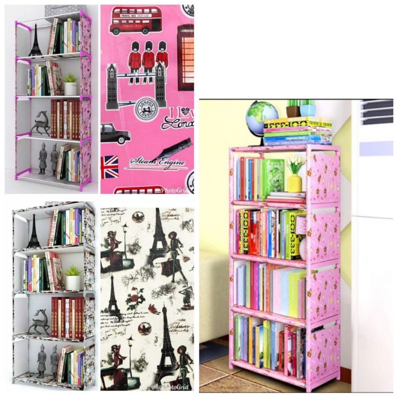 Jual Rak buku portable | Rak serbaguna 5 susun 4 ruang | Rak buku Susun ...