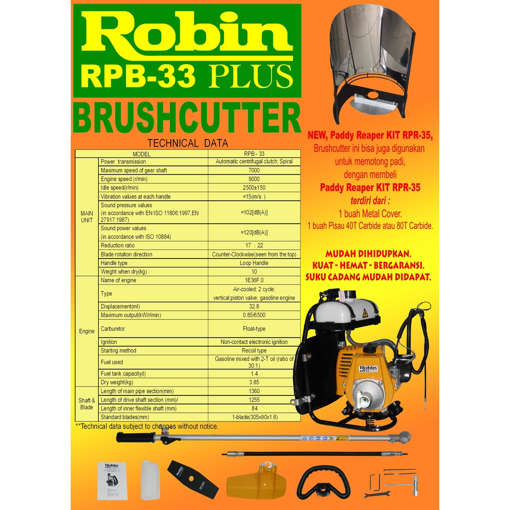 Jual Mesin Potong Rumput Gendong Robin Plus RPB-33 Brushcutter | Shopee ...