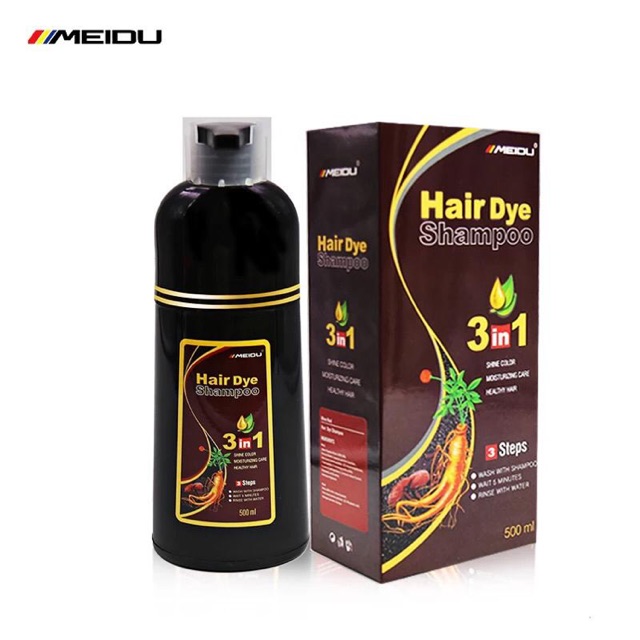 Jual Shampoo semir rambut MEIDU hair dye shampoo (dark brown/dark ...