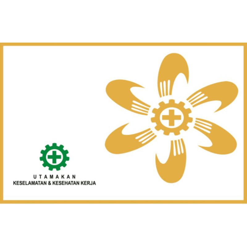 Jual bendera SMK3 emas, bendera sablon serbuk emas | Shopee Indonesia