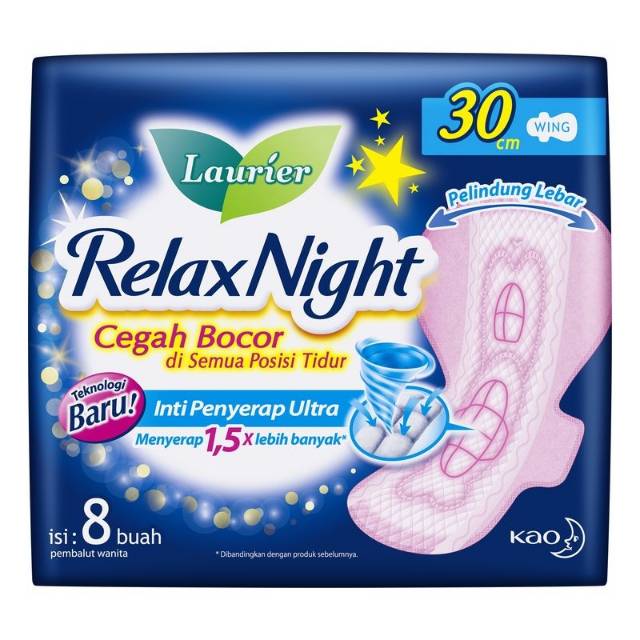 Jual LAURIER RELAX NIGHT ( 30 cm isi 8 ) | Shopee Indonesia