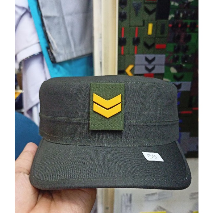 Jual topi pet pdh komando + pangkat sertu logam model kecil | Shopee ...