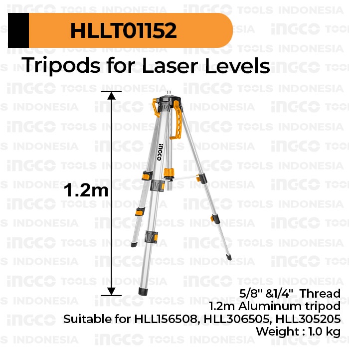 Jual Tripod Laser Level (1.2 m) INGCO HLLT01152 - Cross Auto Line ...