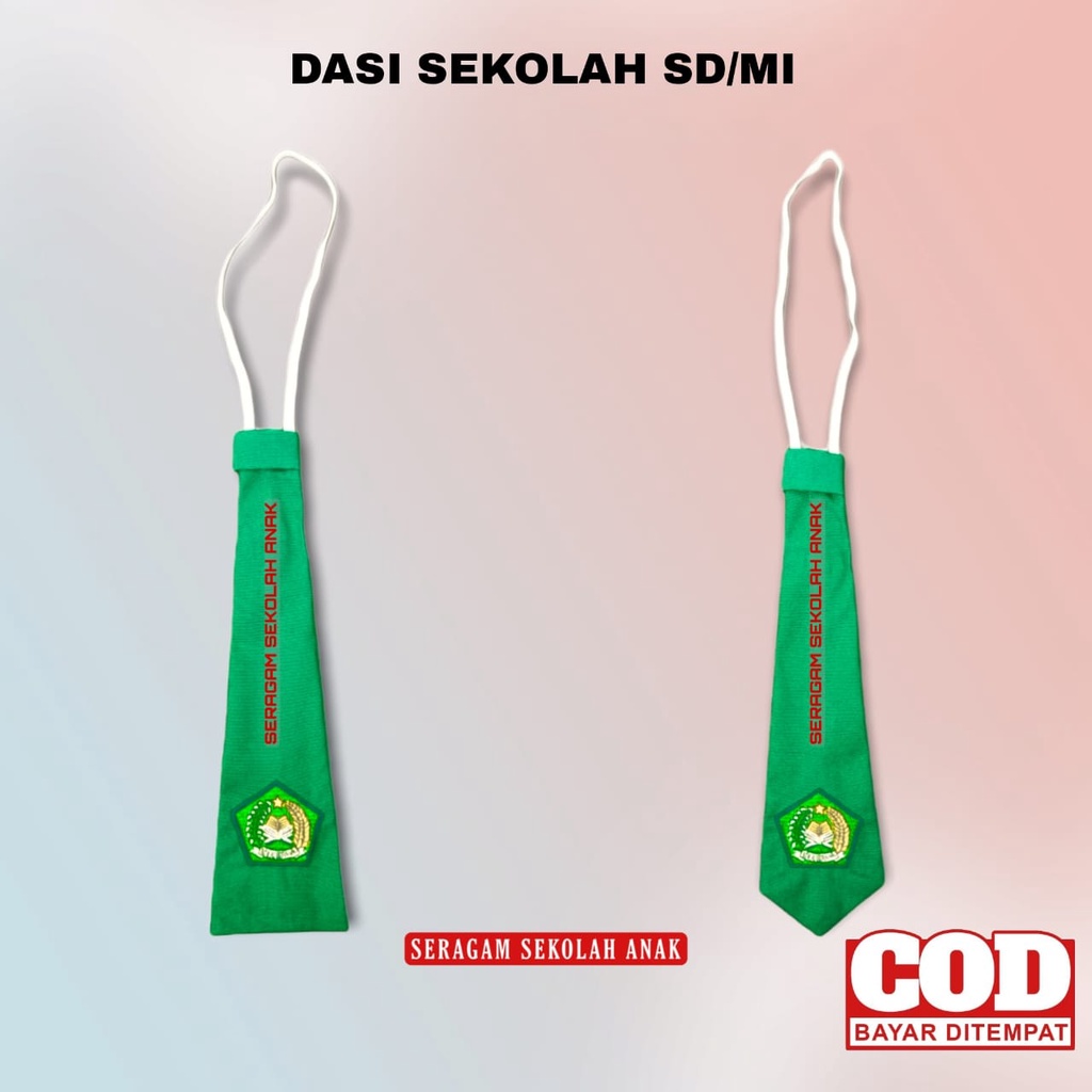 Jual Dasi sekolah MI warna hijau Logo Bordir Laki Laki Perempuan ...