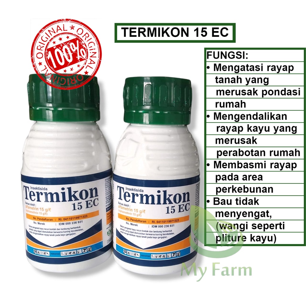 Jual Insektisida Termikon 15 EC Obat Rayap Tanah dan Bangunan atau Racun Semprot Pengawet Kayu ...