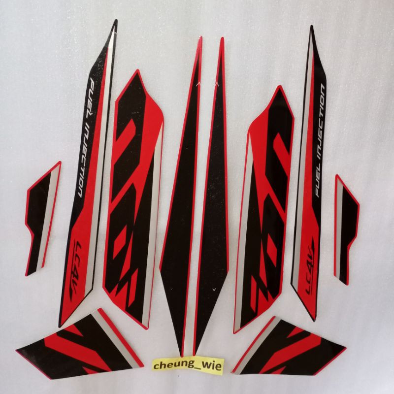 Jual Lis body Striping Stiker Yamaha New Vixion Advance NVA 2016 Zeal Red Merah | Shopee Indonesia