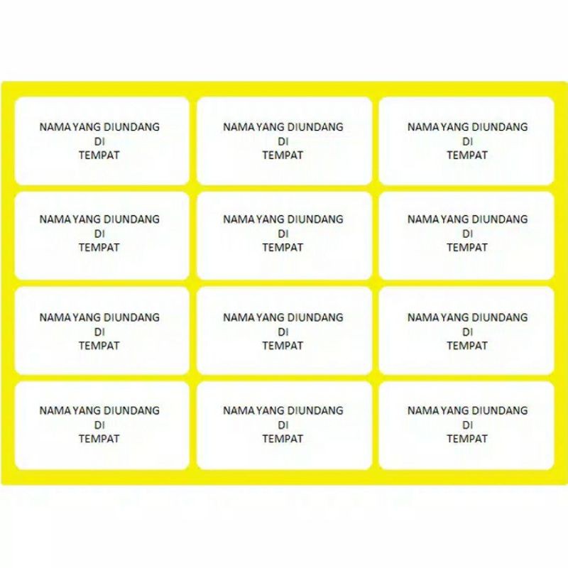 Jual Cetak Stiker Label 103 / Print Label Nama Undangan Polos | Shopee ...