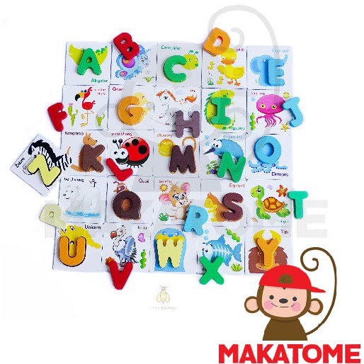 Jual British Wooden Alphabet | Mainan Edukasi wood abc | Shopee Indonesia