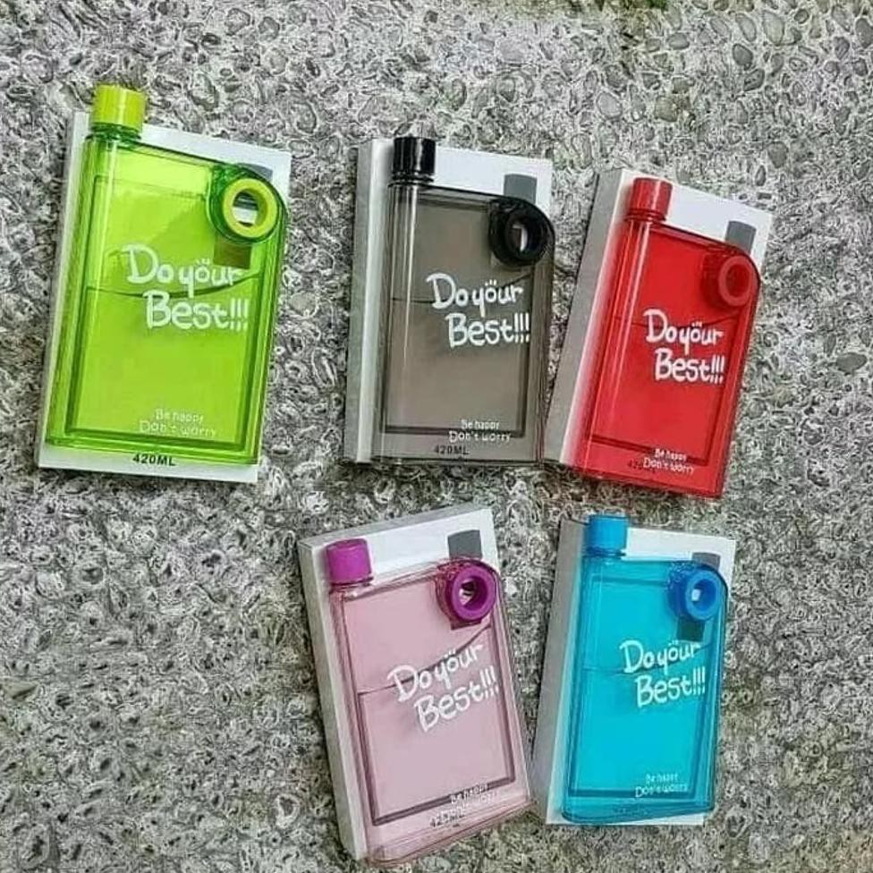 Jual JUAL Botol Minum Memo Do Your Best A5 - Botol Minum Unik BIRU ...
