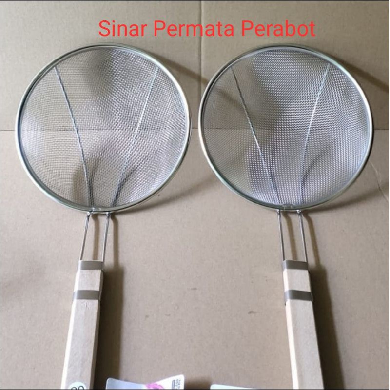 Jual Saringan Serok Gorengan Stainless Gagang Kayu 18 cm | Shopee Indonesia