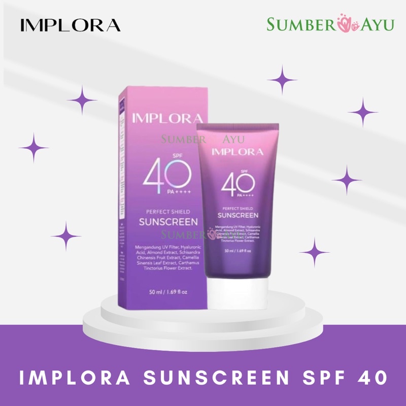 Jual IMPLORA PERFECT SHIELD SUNSCREEN SPF 40 SUNBLOCK | Shopee Indonesia