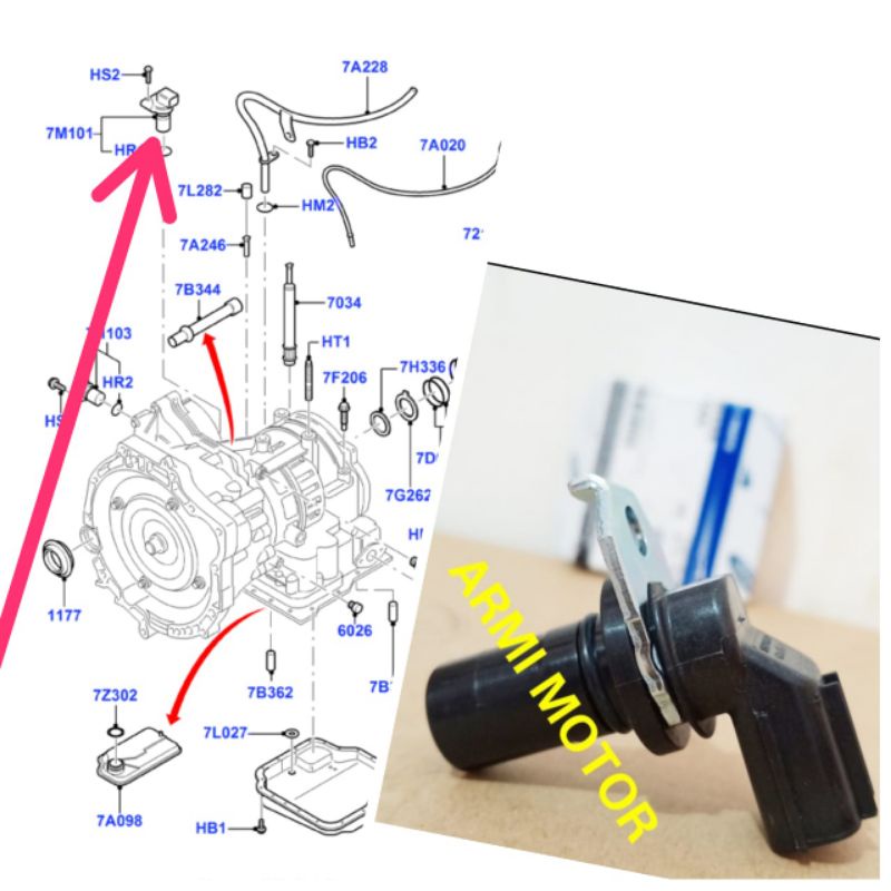 Jual Input Speed Sensor Ford Fiesta 1.400 cc Trend Matik Genuine Part ...