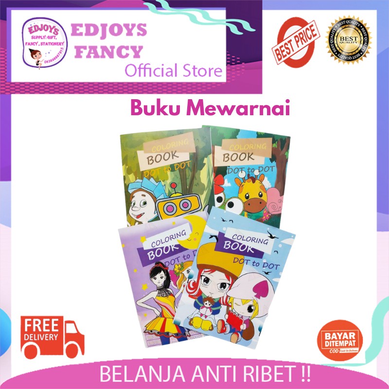 Jual Buku mewarnai aktivity book dot to dot coloring disney 0513 (25 ...