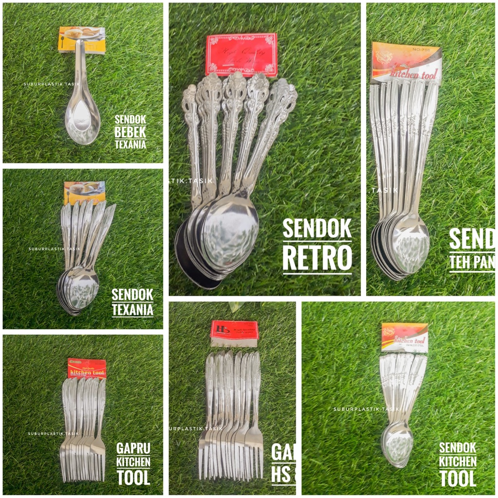 Jual 12 pcs Sendok Garpu Makan Stainless Steel / Sendok Nasi Murah ...