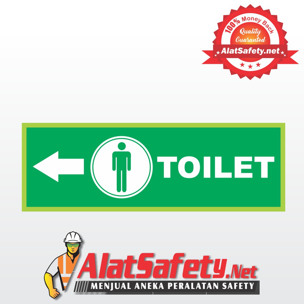 Jual Sticker Safety Sign K3 Tanda Arah Panah Toilet Pria Kiri Stiker ...