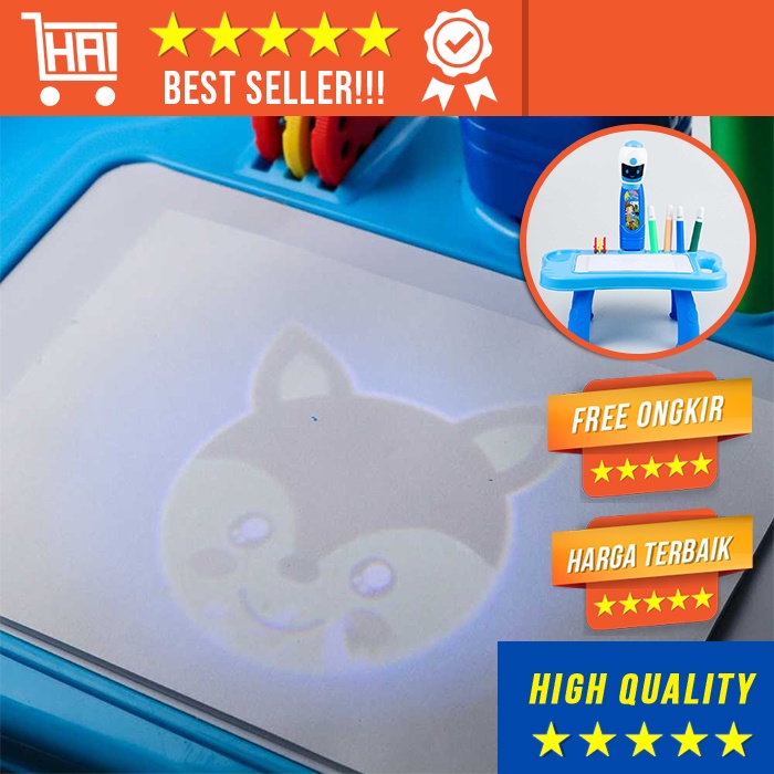 Jual [GARANSI ORIGINAL] CHILDREN LED PROJECTOR ART DRAWING TABLE TOYS ...