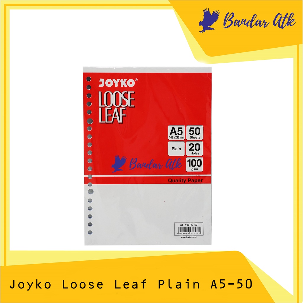 Jual JOYKO Loose Leaf Plain A5 - 50 Lembar Isi Refill Kertas Binder File | Shopee Indonesia