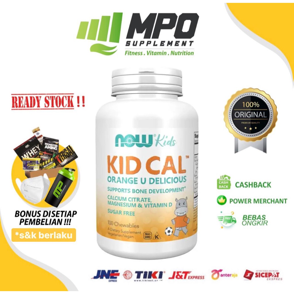 Jual NOW Kids Kid Cal (100 chewables) NOW Foods Kid Cal NOW Foods Kids ...