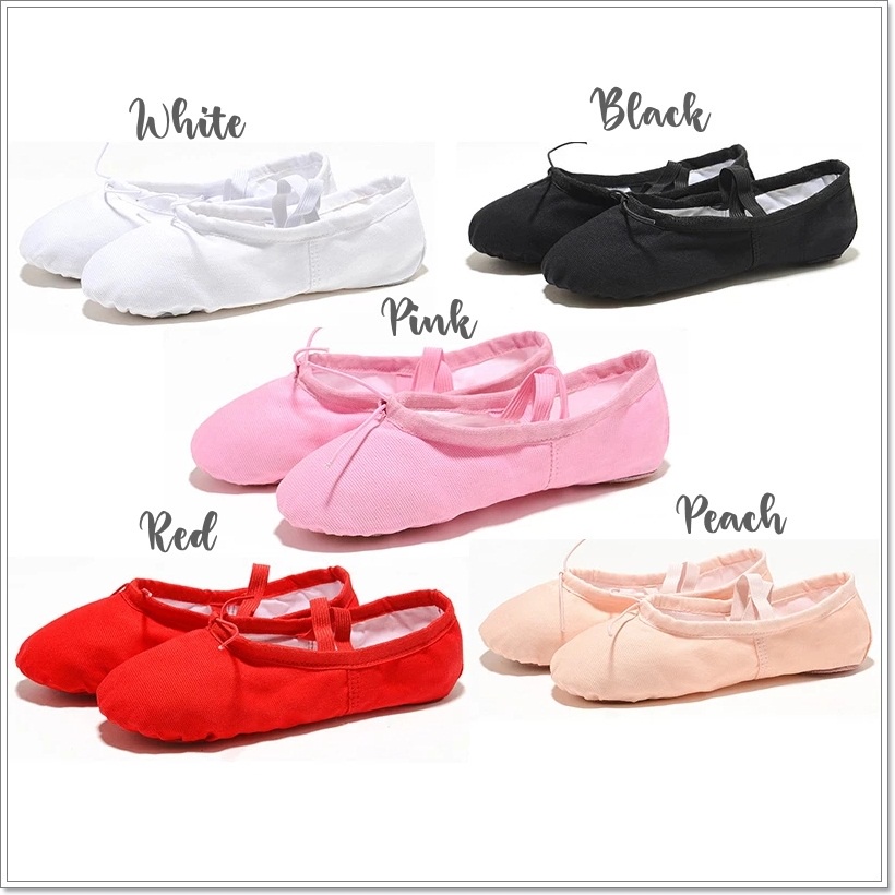 Jual Sepatu balet anak warna PUTIH - MERAH / sepatu menari yoga ...