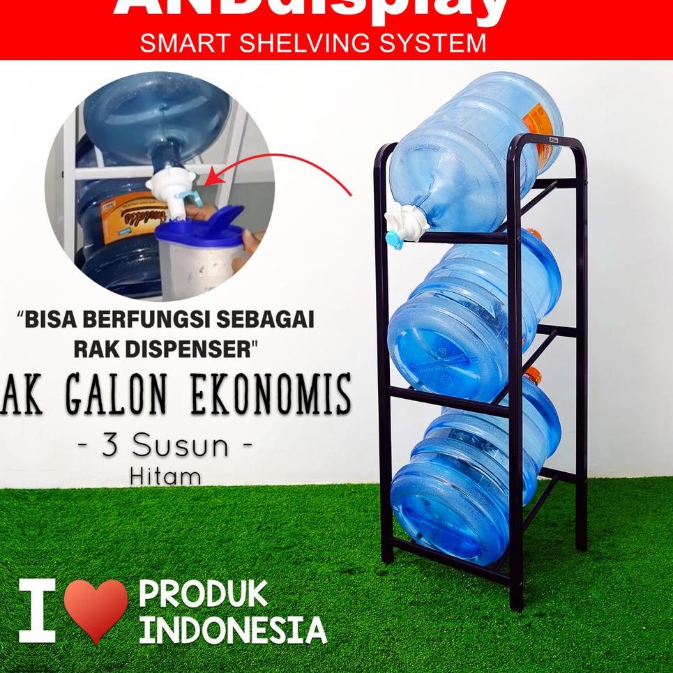 Jual RAK GALON AIR 3 SUSUN HITAM BERODA EKONOMIS ANDDISPLAY A8M8 ...