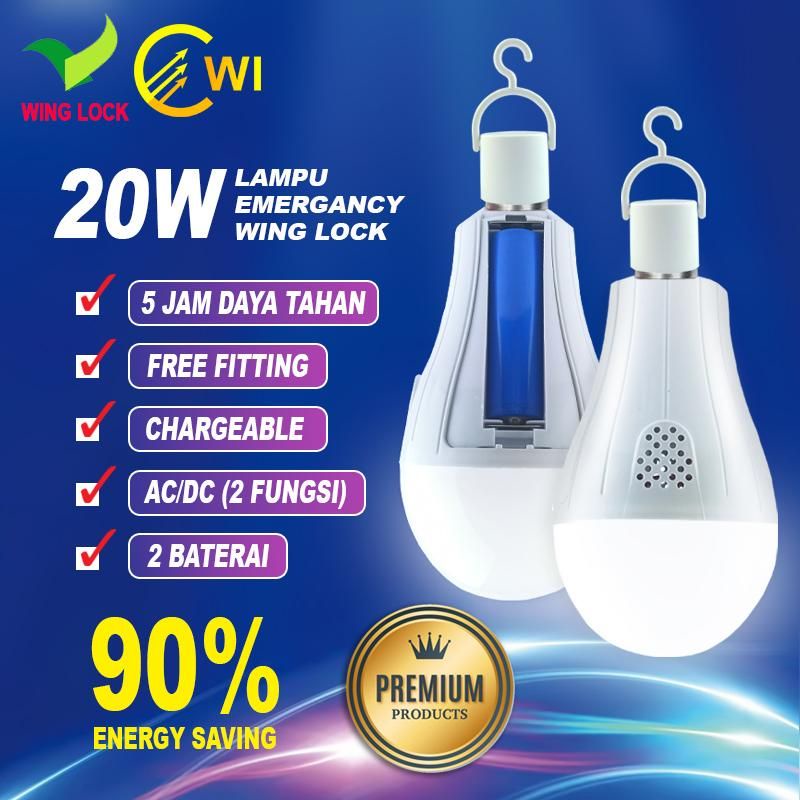 Jual LAMPU EMERGENCY 20W LED MEGiC LAMPU DARURAT NYALA OTOMATIS 20WATT ...