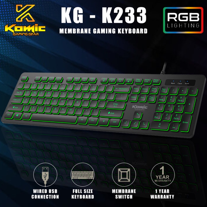 Jual Komic KG-K223 Keyboard Gaming Membrane | Shopee Indonesia