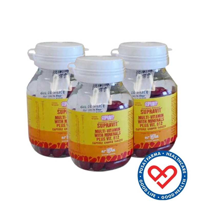 Jual Erela Supravit 60 Multivitamin Antivirus Daya Tahan Tubuh 3 Botol | Shopee Indonesia
