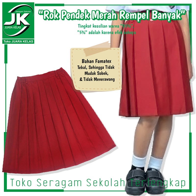 Jual [Toko Juara Kelas] Rok Pendek Merah Rampel Seragam Sekolah SD ...